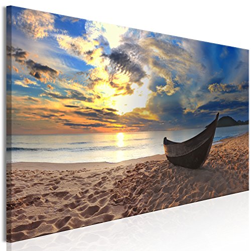 murando - Bilder Strand Meer 135x45 cm - Vlies Leinwandbild - 1 Teilig - Kunstdruck - modern ...